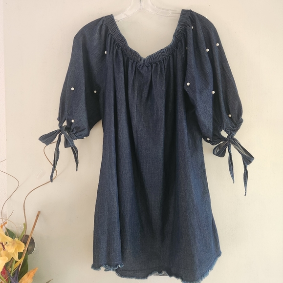 MPH Collection | Tops | Mph Collection Euc Blue Chambray Off The ...